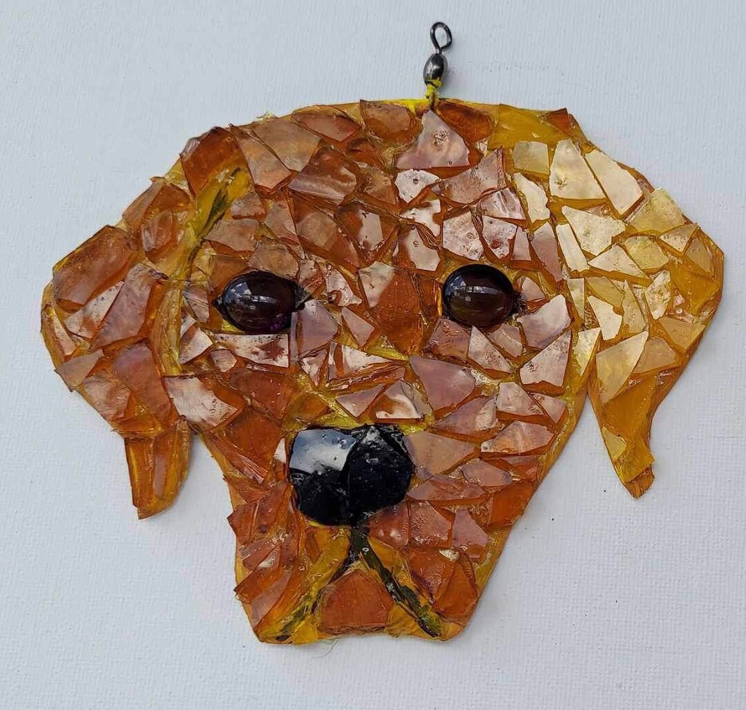 Yellow Lab Glass and Copper Dog Face Wall Decor Inside or Outside - Etsy