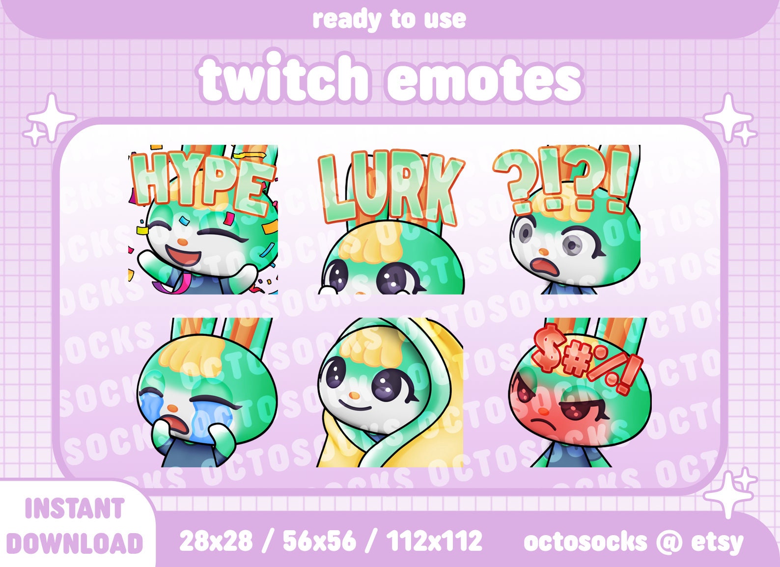 6 Emotes | Sasha | Animal Crossing New Horizons | ACNH | Twitch ...