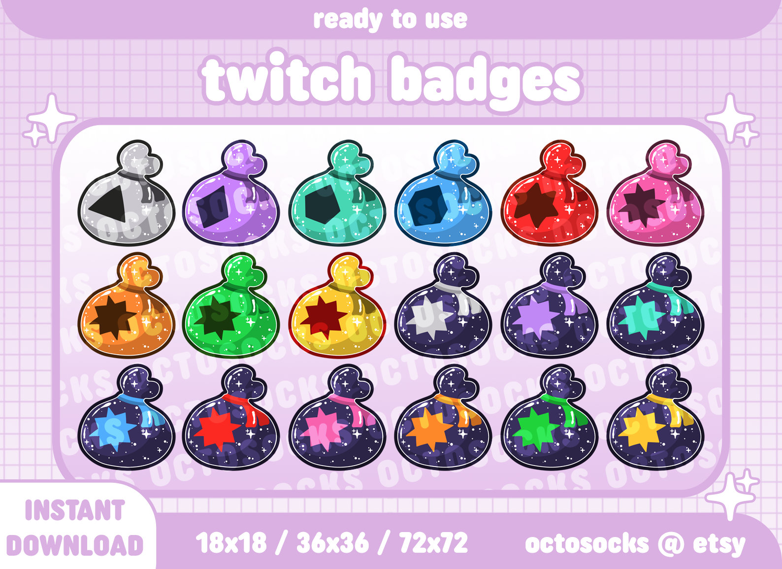 18 Twitch Bit Badges | ACNH | Bell Bags | Ready to Use - Etsy