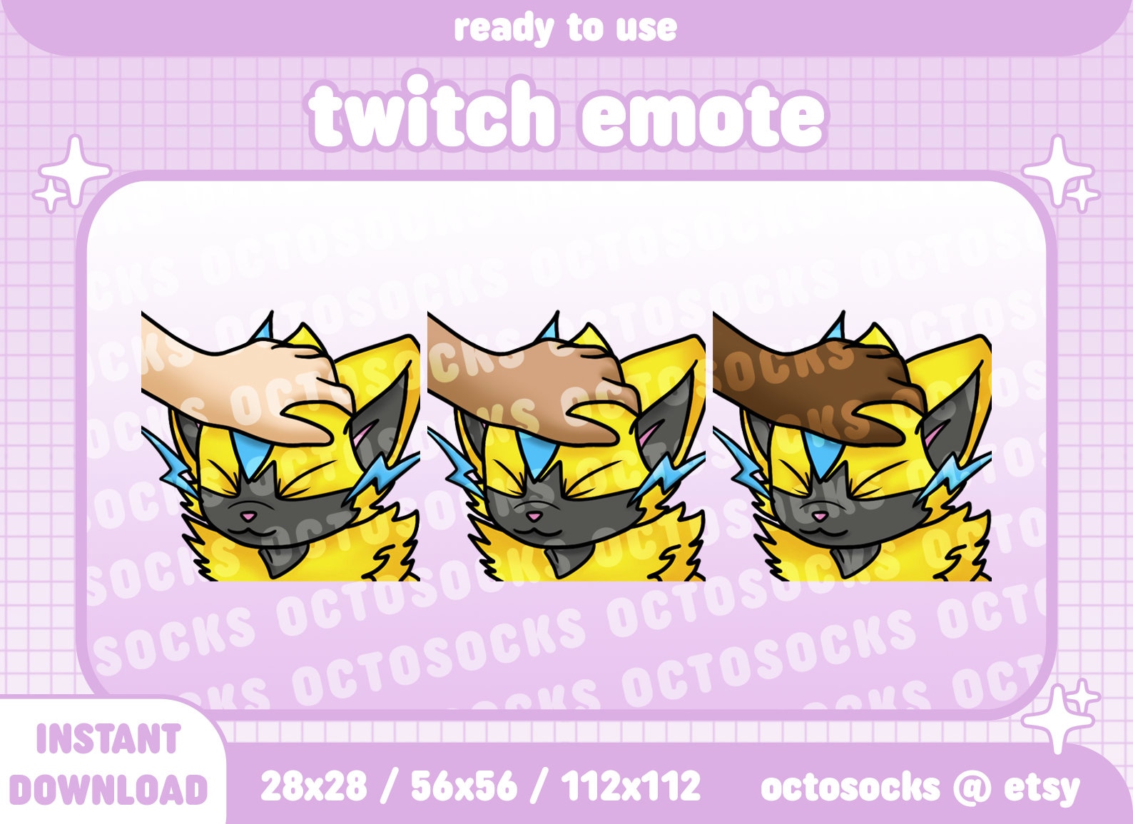 Zeraora | Pokemon Unite | Head Pat | Twitch Emote | Cute | Emote ...