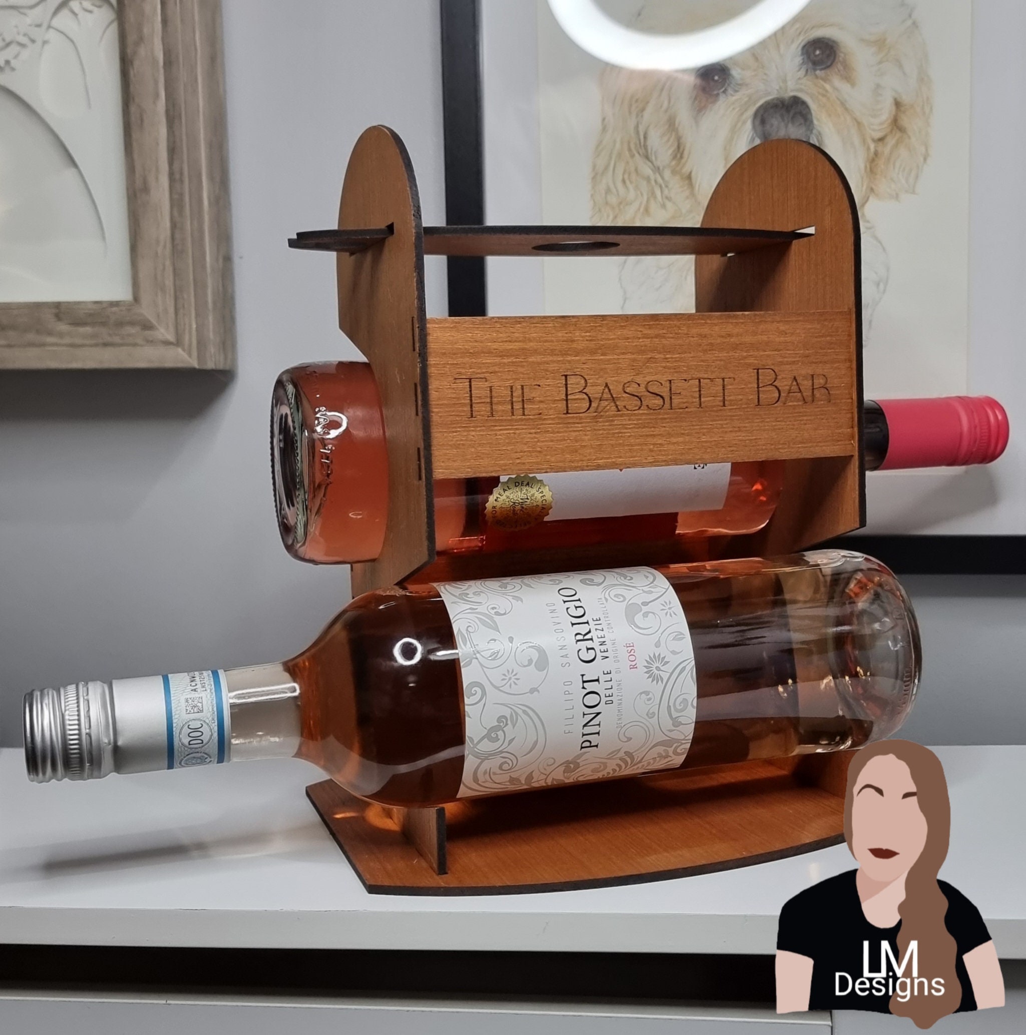 Laser Ready Digital Cut File SVG DXF Tabletop Bar Wine Rack Diode CO2 ...