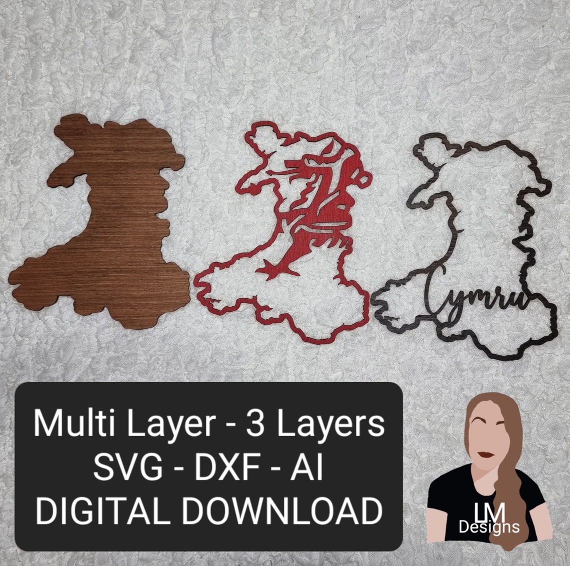 Laser Cut File - Cymru - Wales - Multilayer Mandala - SVG - DXF - AI ...