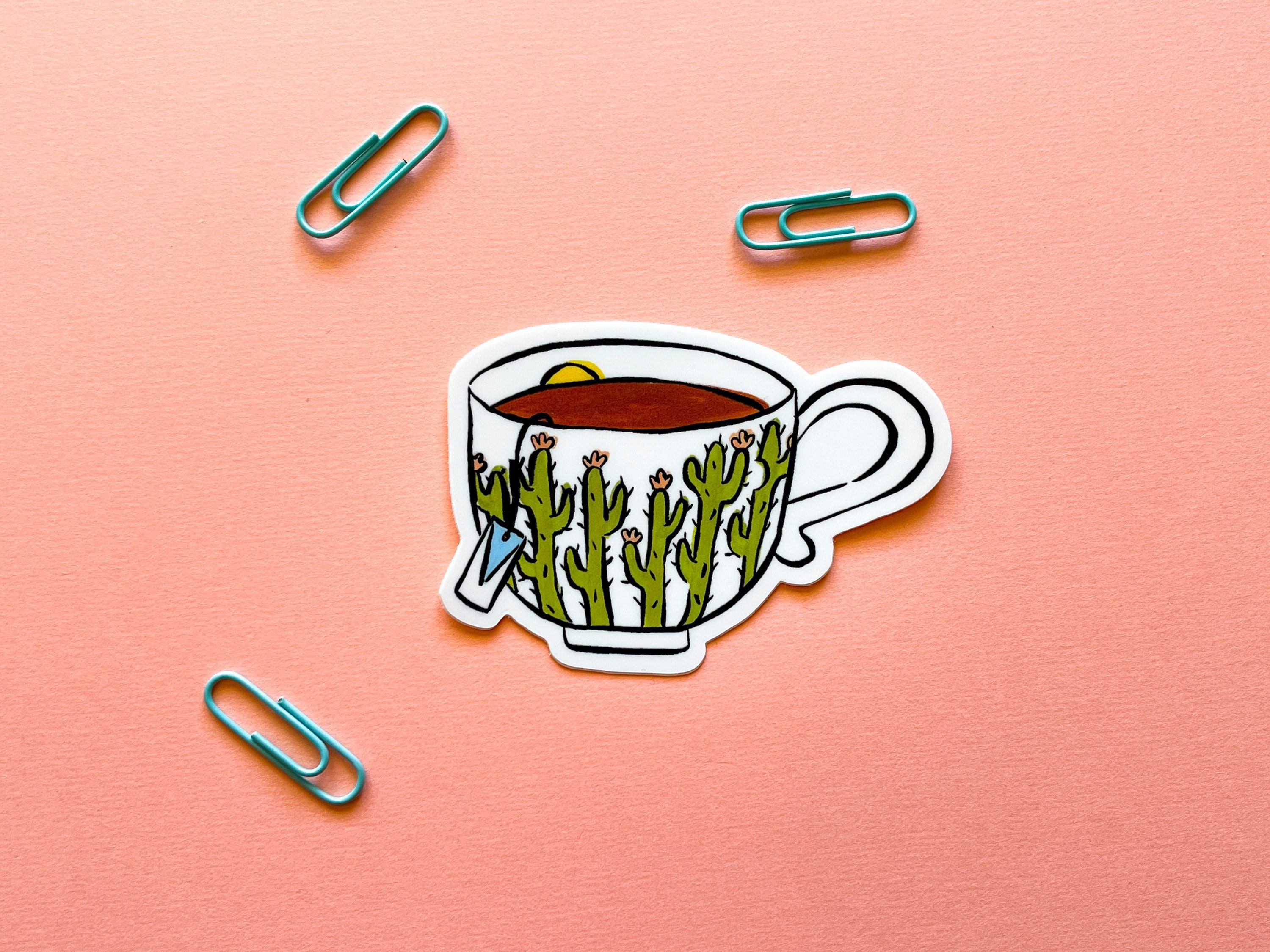 Desert Teacup - Vinyl Sticker - Tea Time - Teacup Sticker - Desert ...