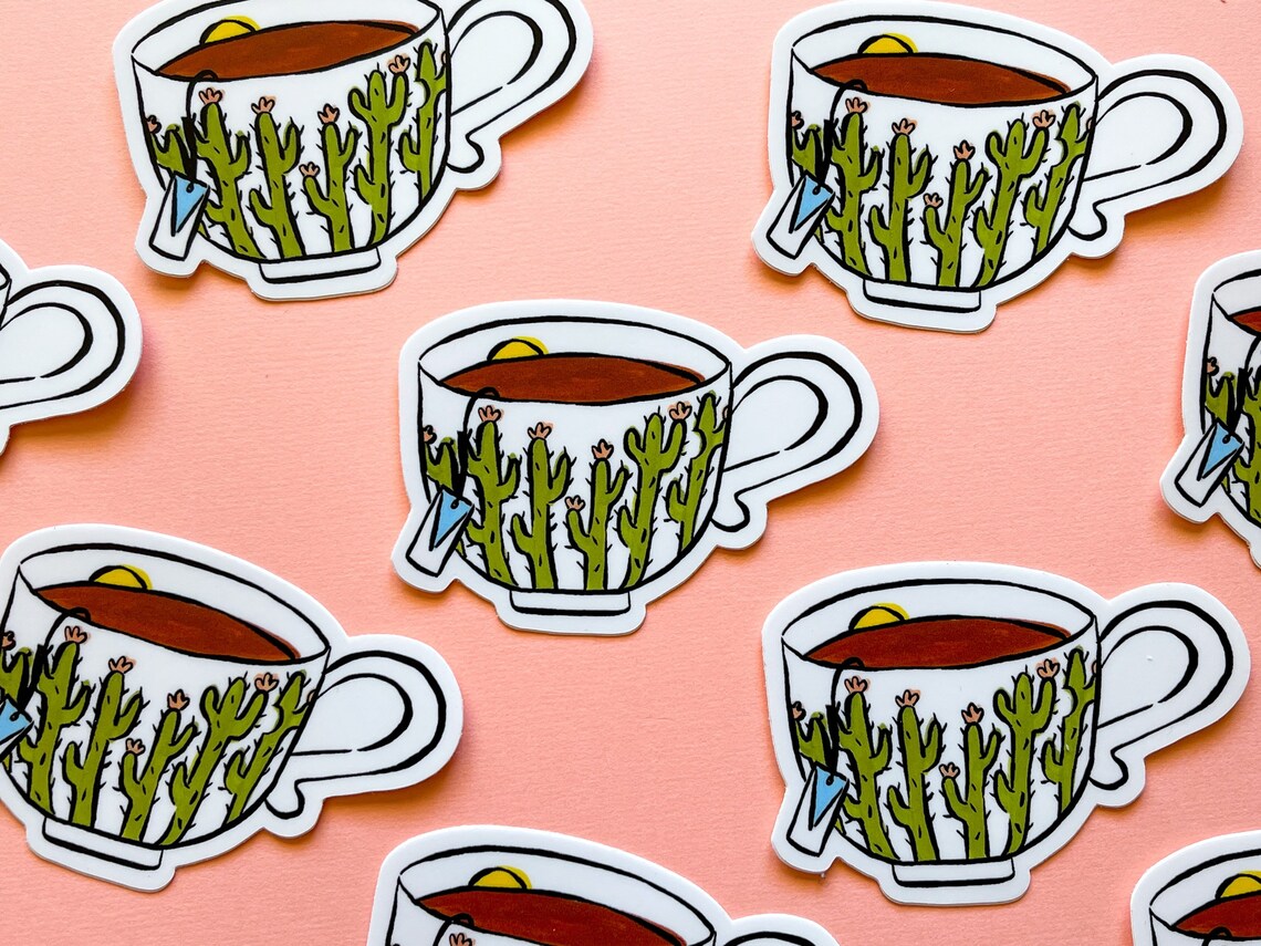 Desert Teacup - Vinyl Sticker - Tea Time - Teacup Sticker - Desert ...