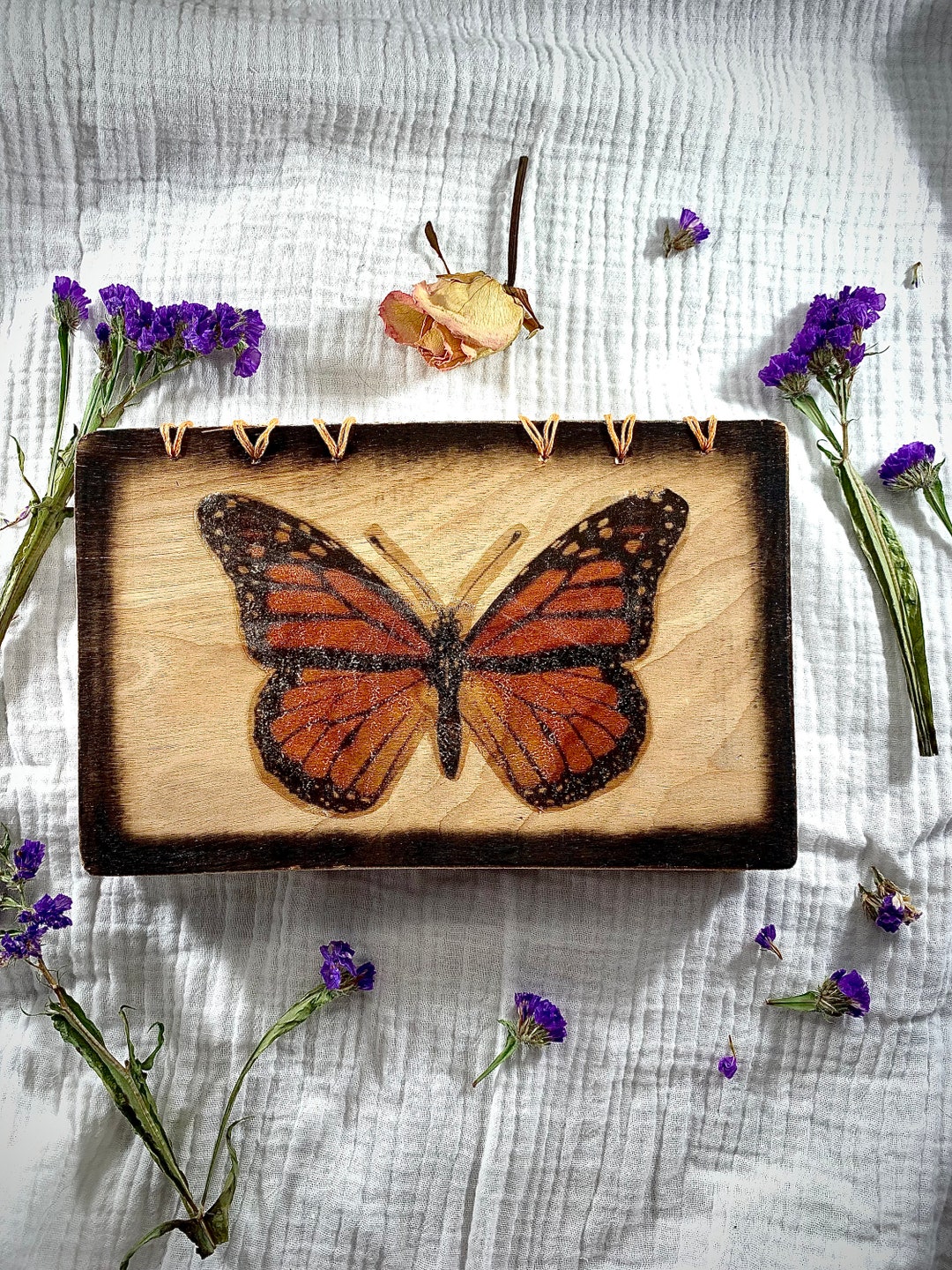 Butterfly Hand Made Wood Cover Journal, Artist Gift, Drawing, Painting ...