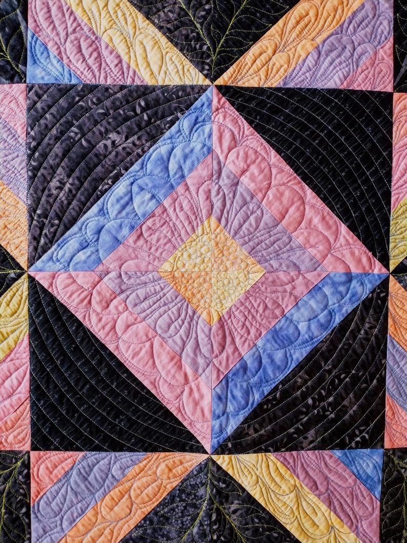 Rainbow Blossom Quilt, Geometric Star Design, 3D Flower Quilt - Etsy