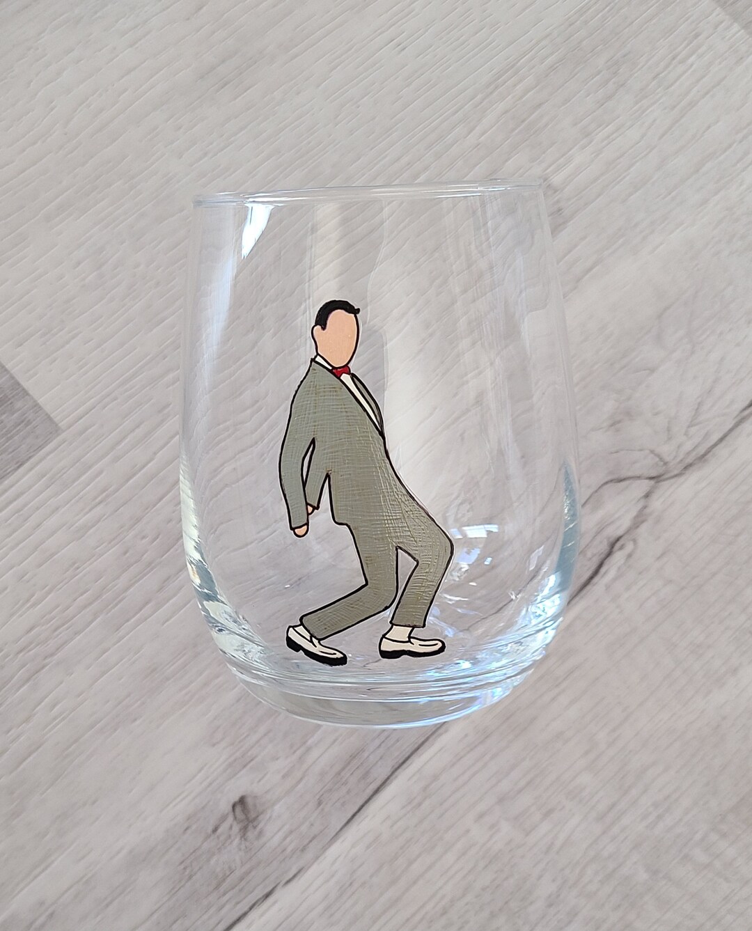 Hand Painted Peewee Herman Tequila Dance Silhouette Wine Glass. Paul ...
