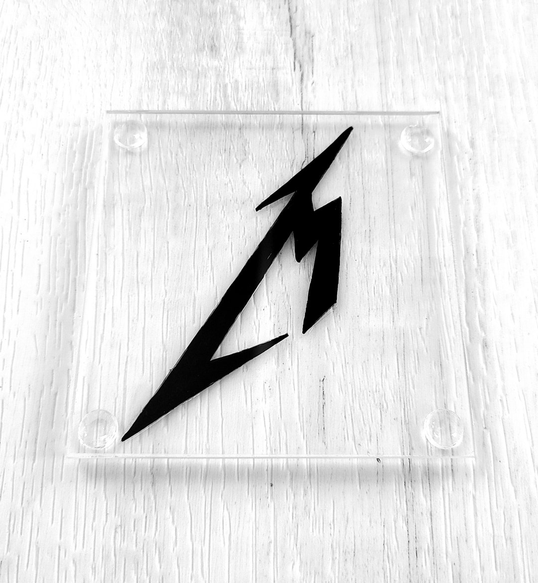 Hand Painted Custom Metallica lightning M Coaster - Etsy