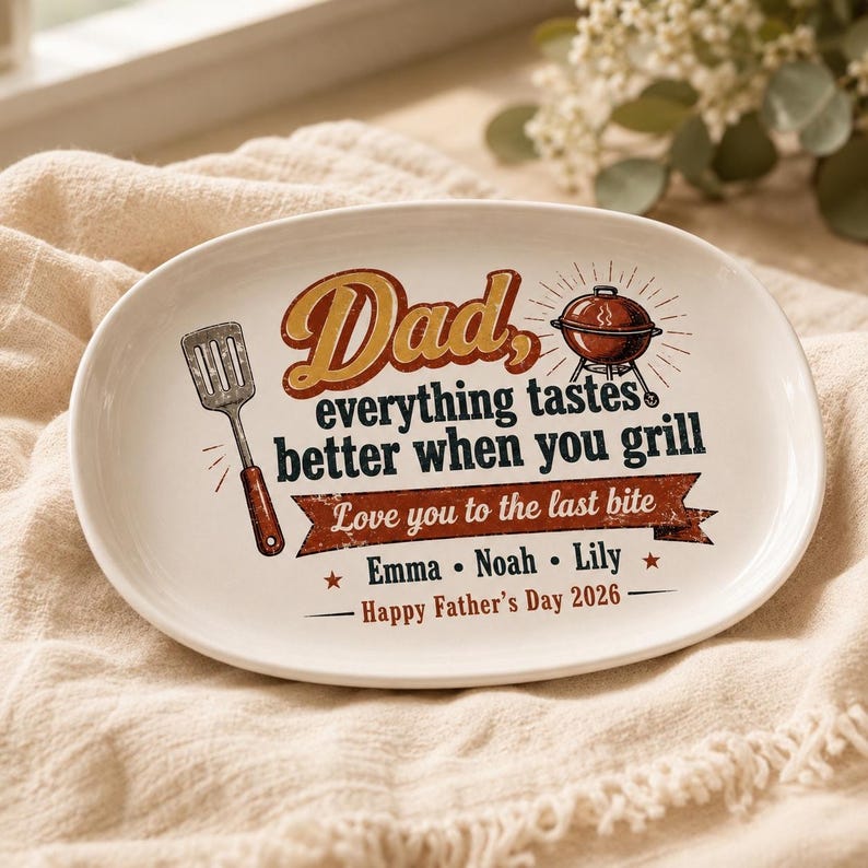 Personalized Photo Daddy Grill Master Platter, Baby Face Platter ...