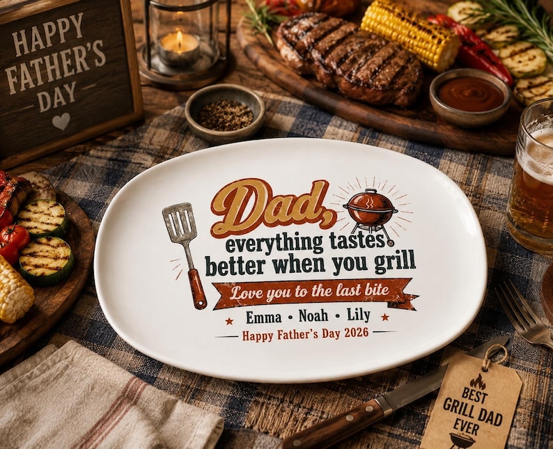 Personalized Photo Daddy Grill Master Platter, Baby Face Platter ...