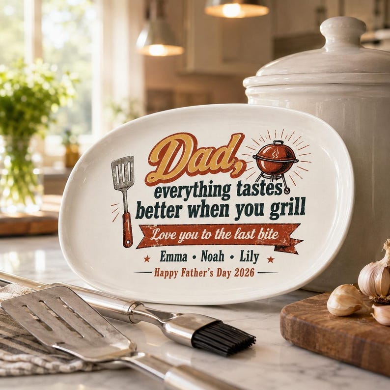 Personalized Photo Daddy Grill Master Platter, Baby Face Platter ...