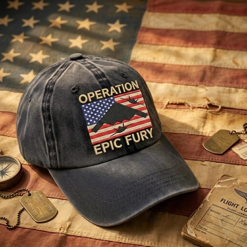 Embroidered Operation Epic Fury Hat, Military Eagle Emblem Hat ...