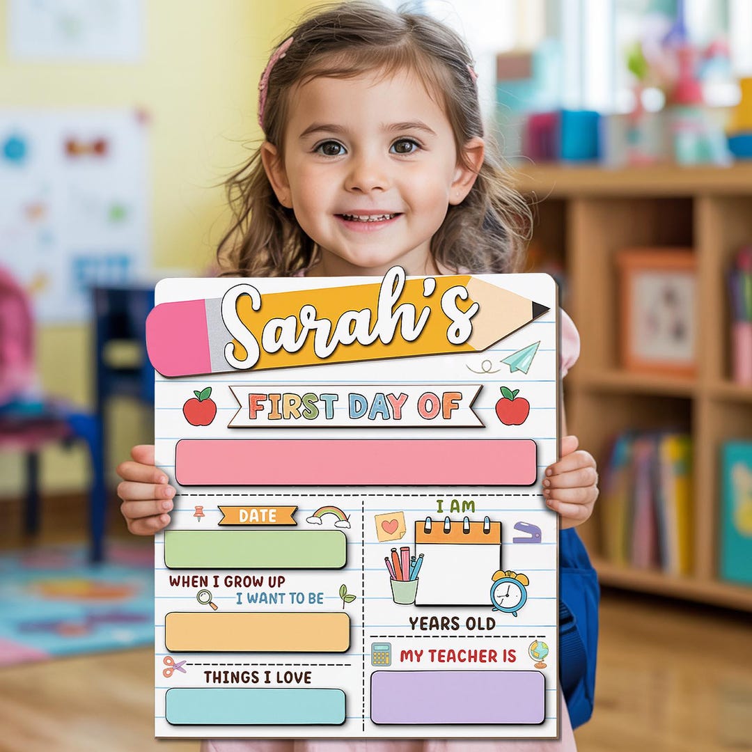 Customized First and Last Day School Sign, Back to School Sign ...
