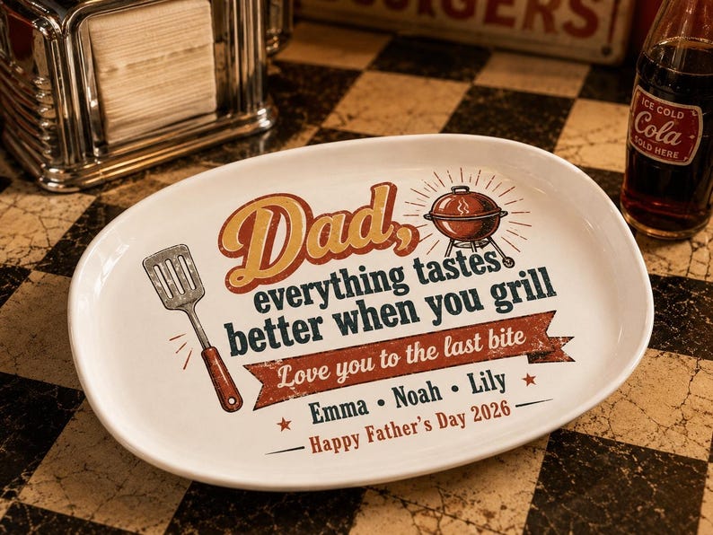 Personalized Photo Daddy Grill Master Platter, Baby Face Platter ...