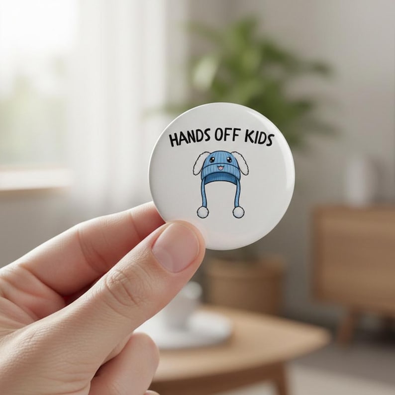 Hands off Kids Pin Button, Liam Pin Button, Hands off Protest Pin ...