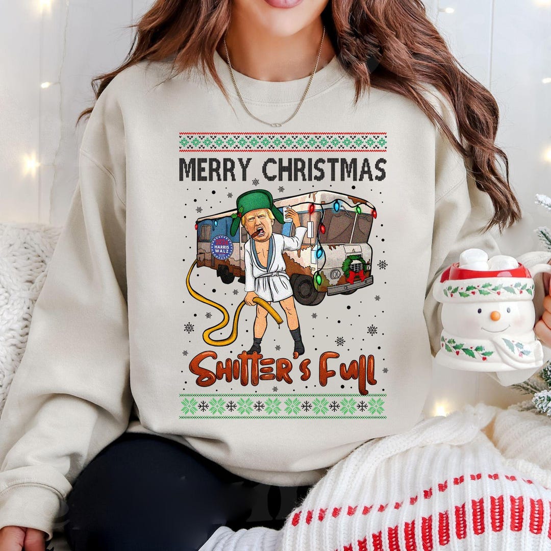 Trump Merry Christmas Shitter's Full, Garbage Man Shirt, Funny ...