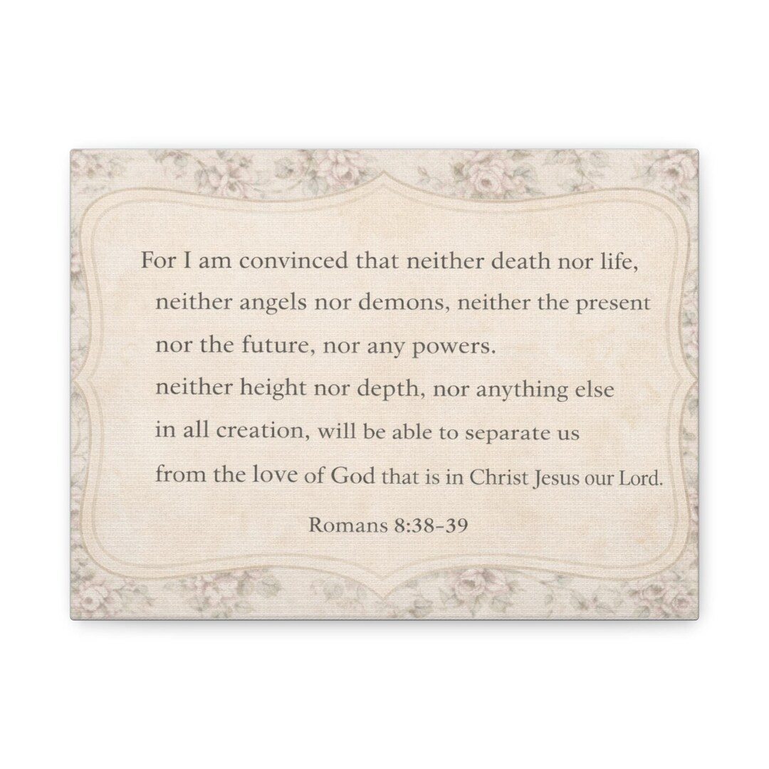 Romans 8:38-39 Bible Verse Canvas Stretched Matte - Etsy
