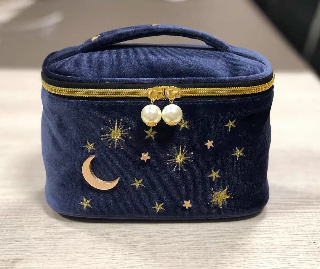 New Star Moon Design Cosmetics Bags& Makeup Bags Velvet Inlaid - Etsy