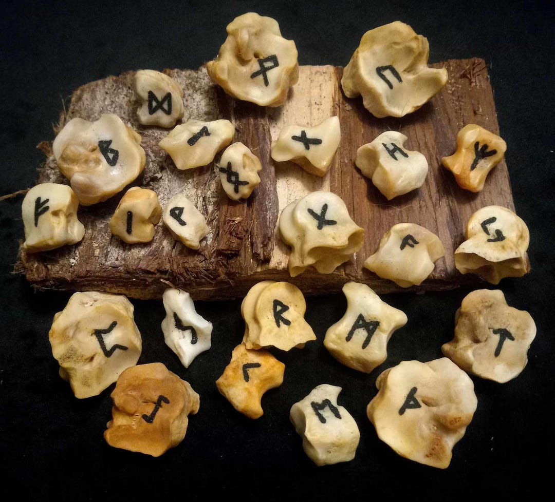 Deer Bone Elder Futhark Rune Set - Etsy