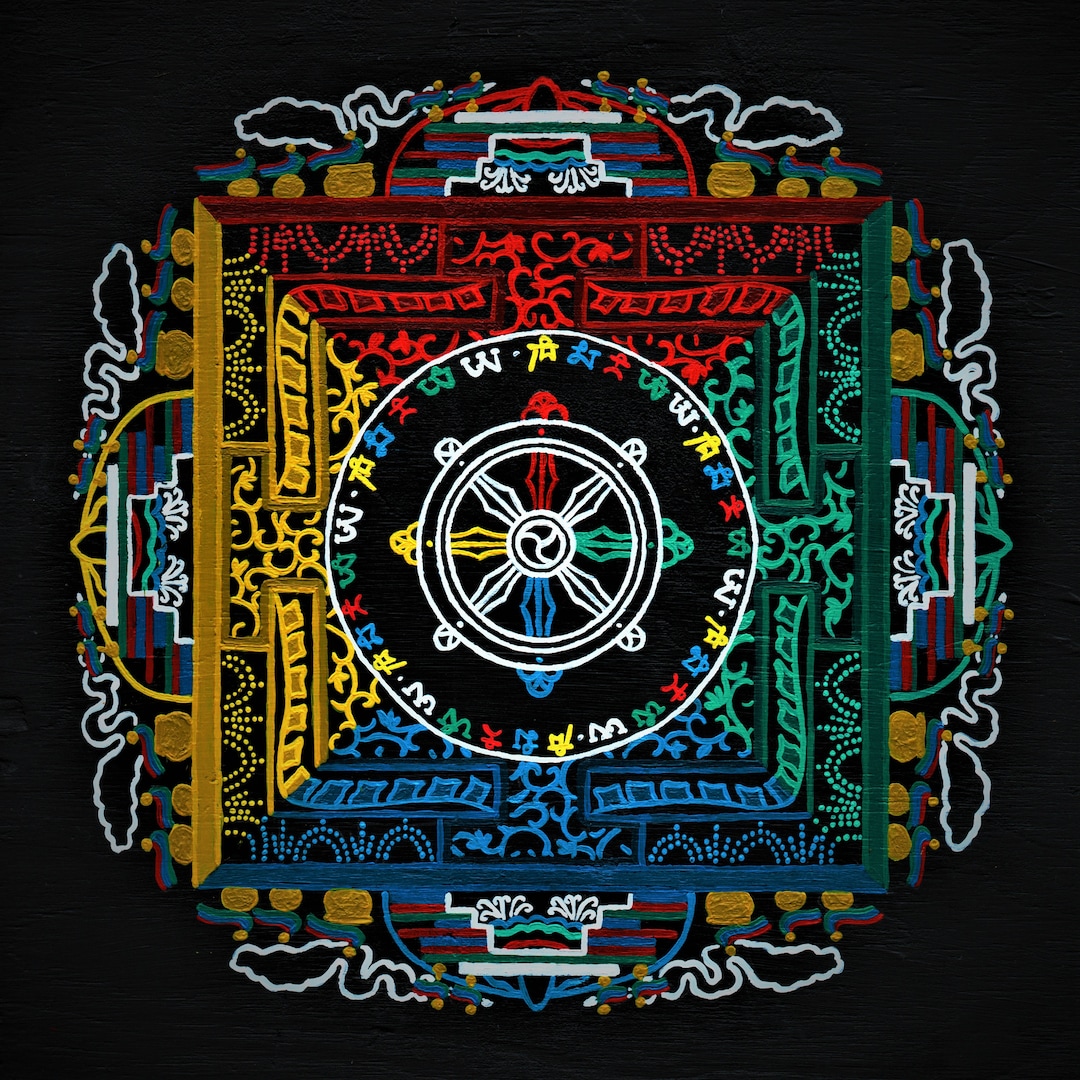 Traditional Tibetan Vajrayana Buddhist Element Mandala - Sacred ...