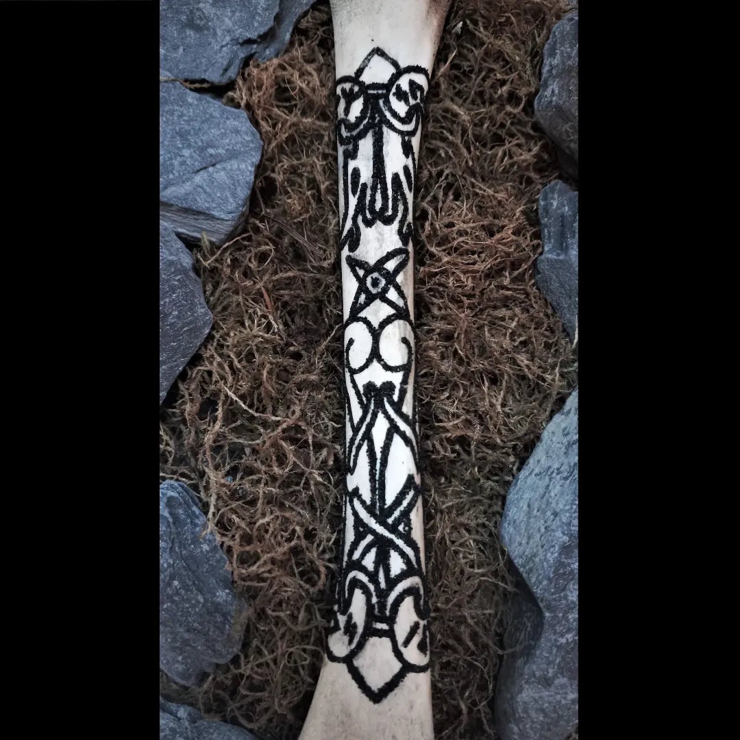 Surt Fire Giant Norse Bone Carving With Volcanic Black Sand - Etsy