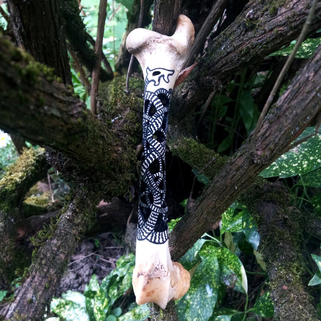 Norse Knotwork Serpent Bone Carving Handcrafted Viking Art - Etsy