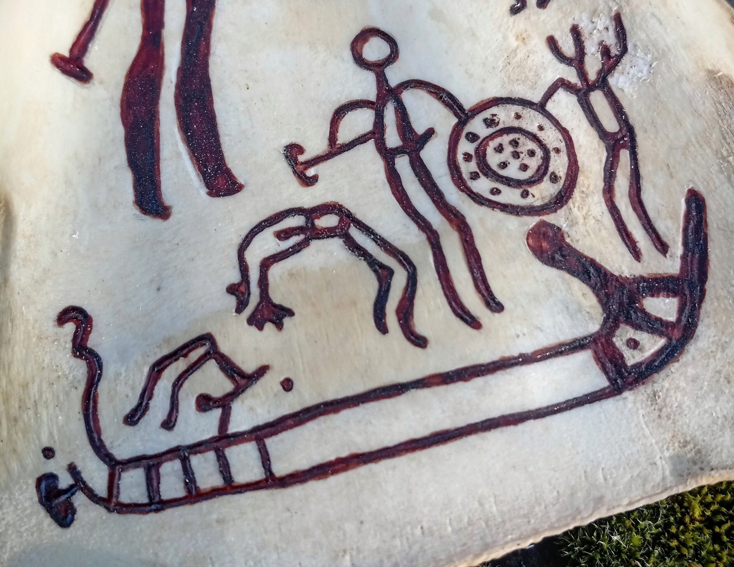 Norse Petroglyph Bone Carving With Ritual Acrobatic Dancers - Etsy