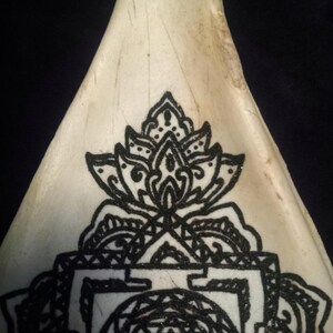 Shiva and Shakti Deer Scapula Carving With Sri Yantra and Mehndi Henna ...