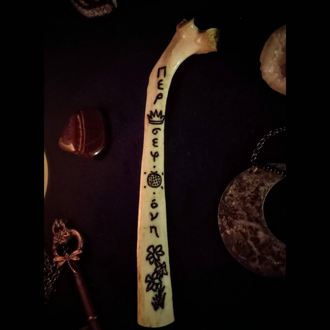 Persephone Greek Underworld Goddess Rib Bone With Volcanic Sand - Etsy