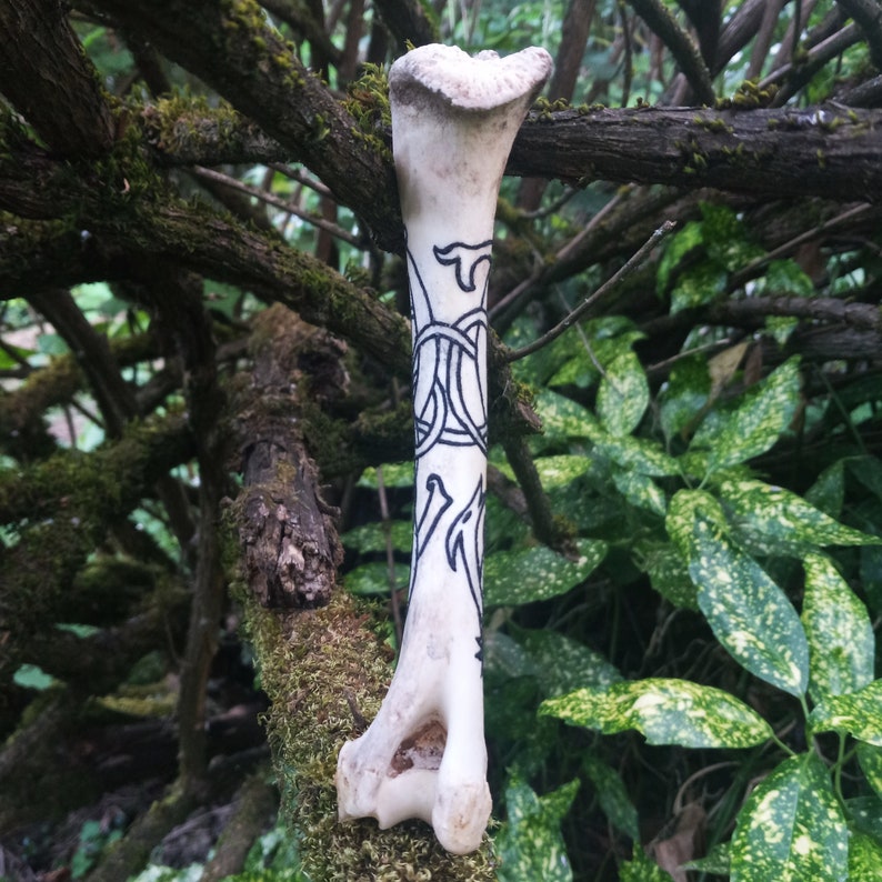 Freya Norse Goddess Bone Carving With Knotwork Design, Bindrune, and ...