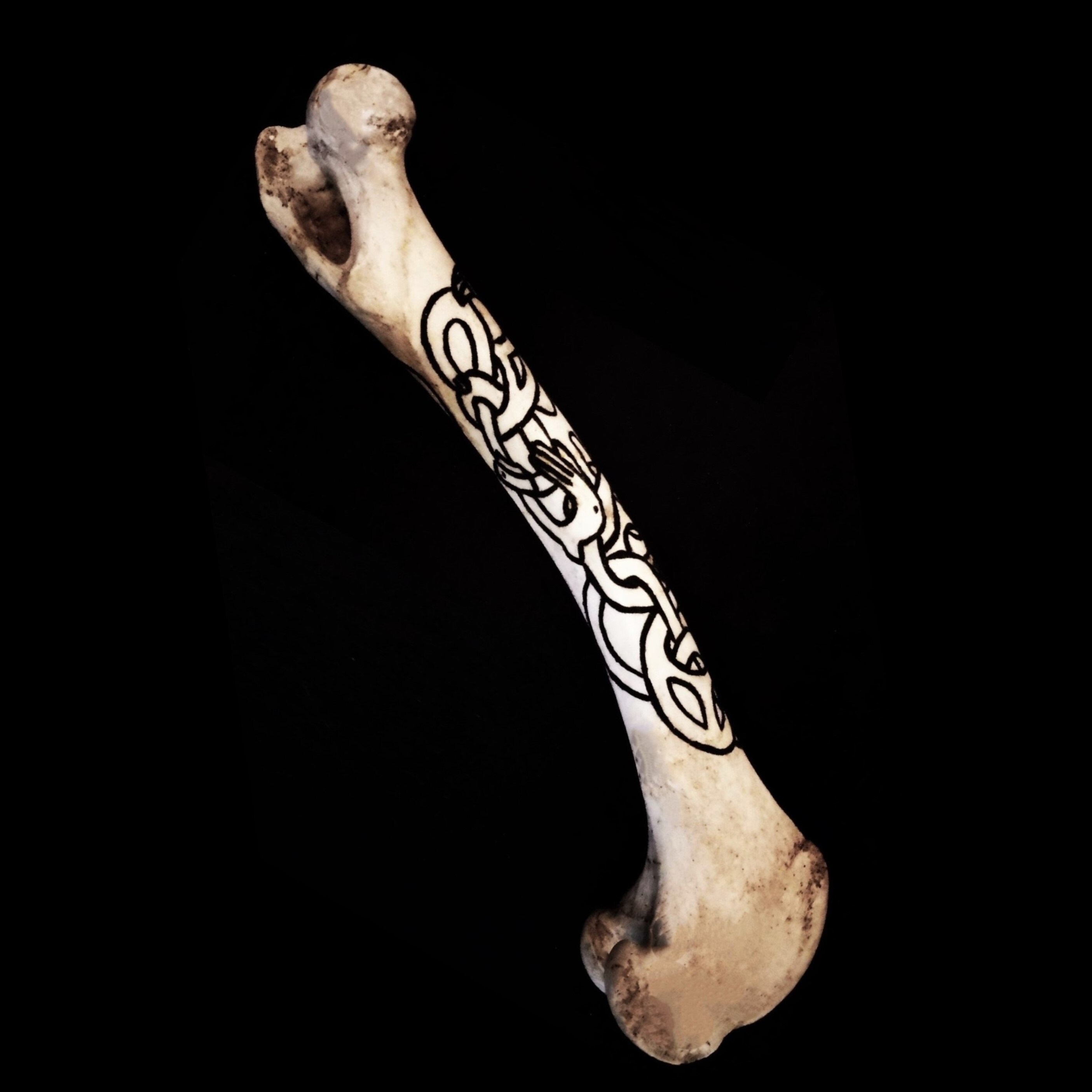 Oseberg Norse Knotwork Bone Carving With Volcanic Black Sand - Etsy