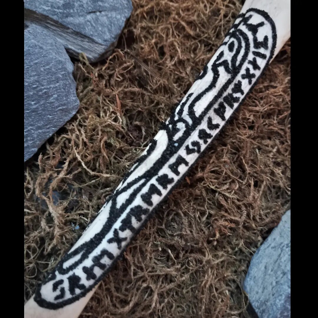 Garm Fenrir Norse Bone Carving With Volcanic Black Sand - Etsy