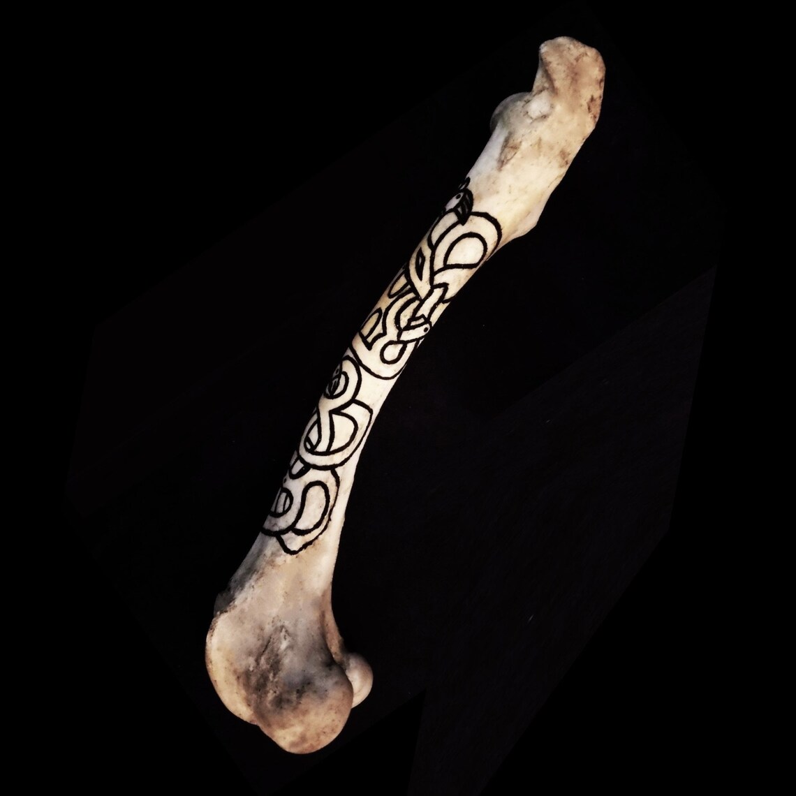 Oseberg Norse Knotwork Bone Carving With Volcanic Black Sand - Etsy