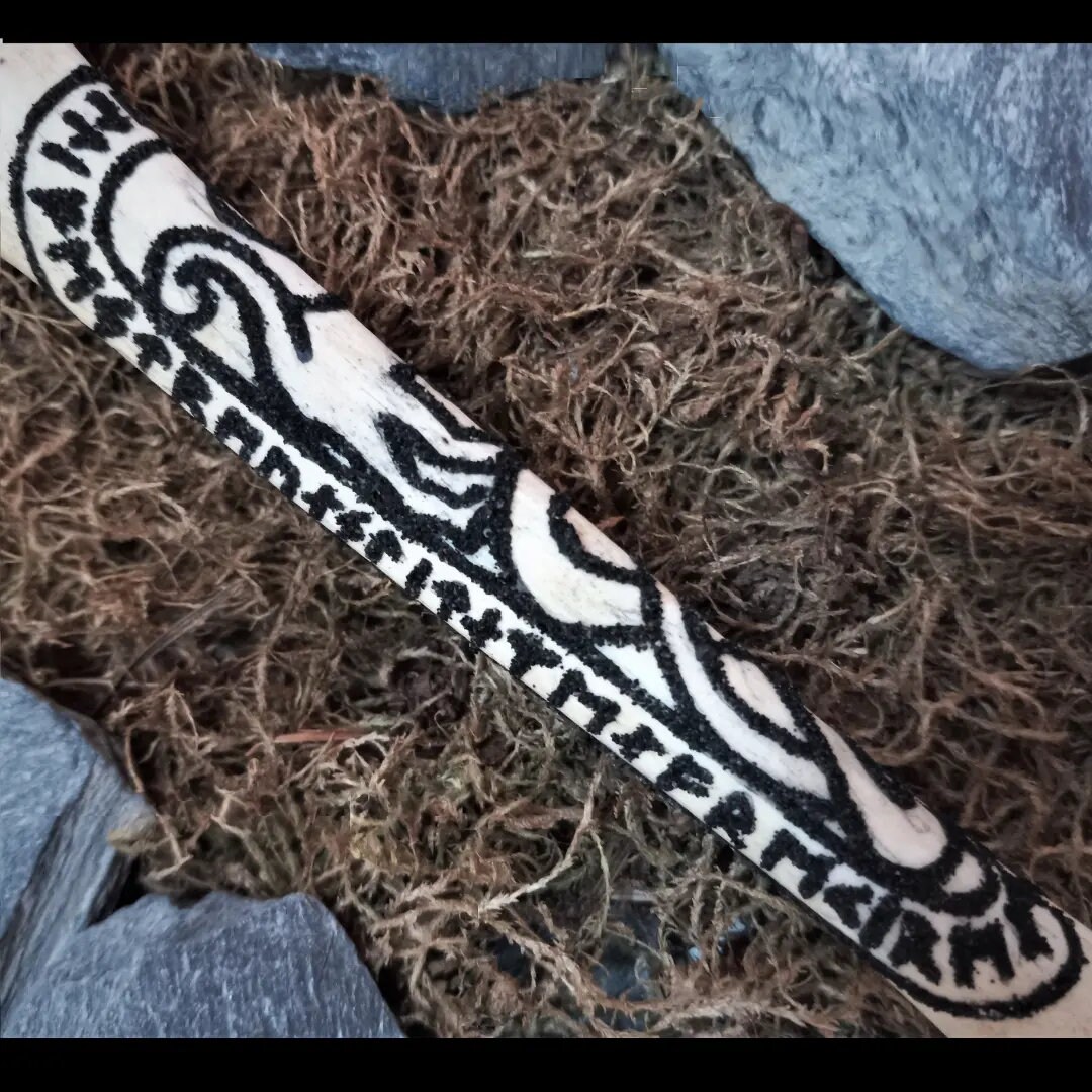 Garm Fenrir Norse Bone Carving With Volcanic Black Sand - Etsy