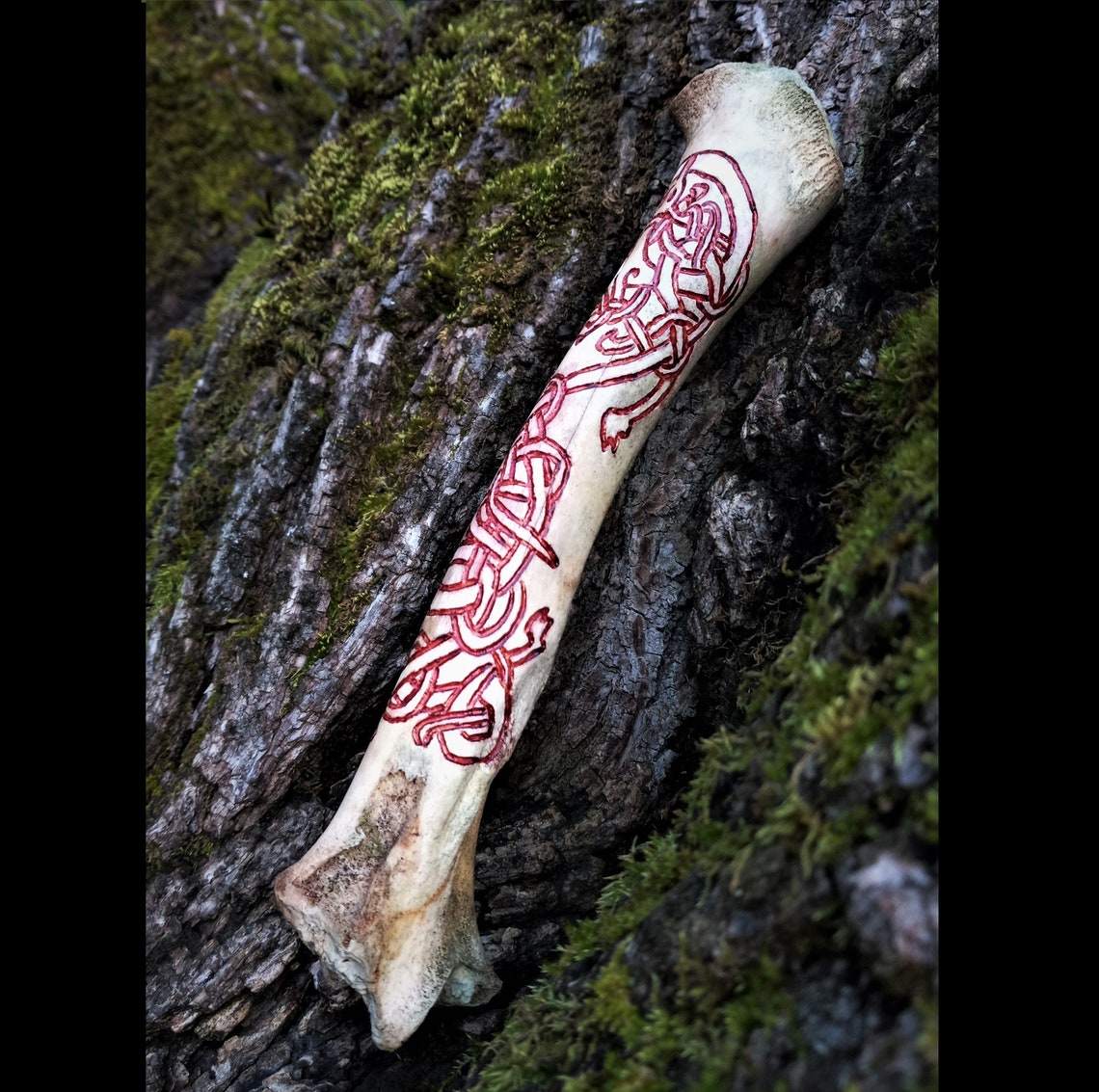 Norse Knotwork Serpent Bone Carving Handcrafted Viking Art - Etsy