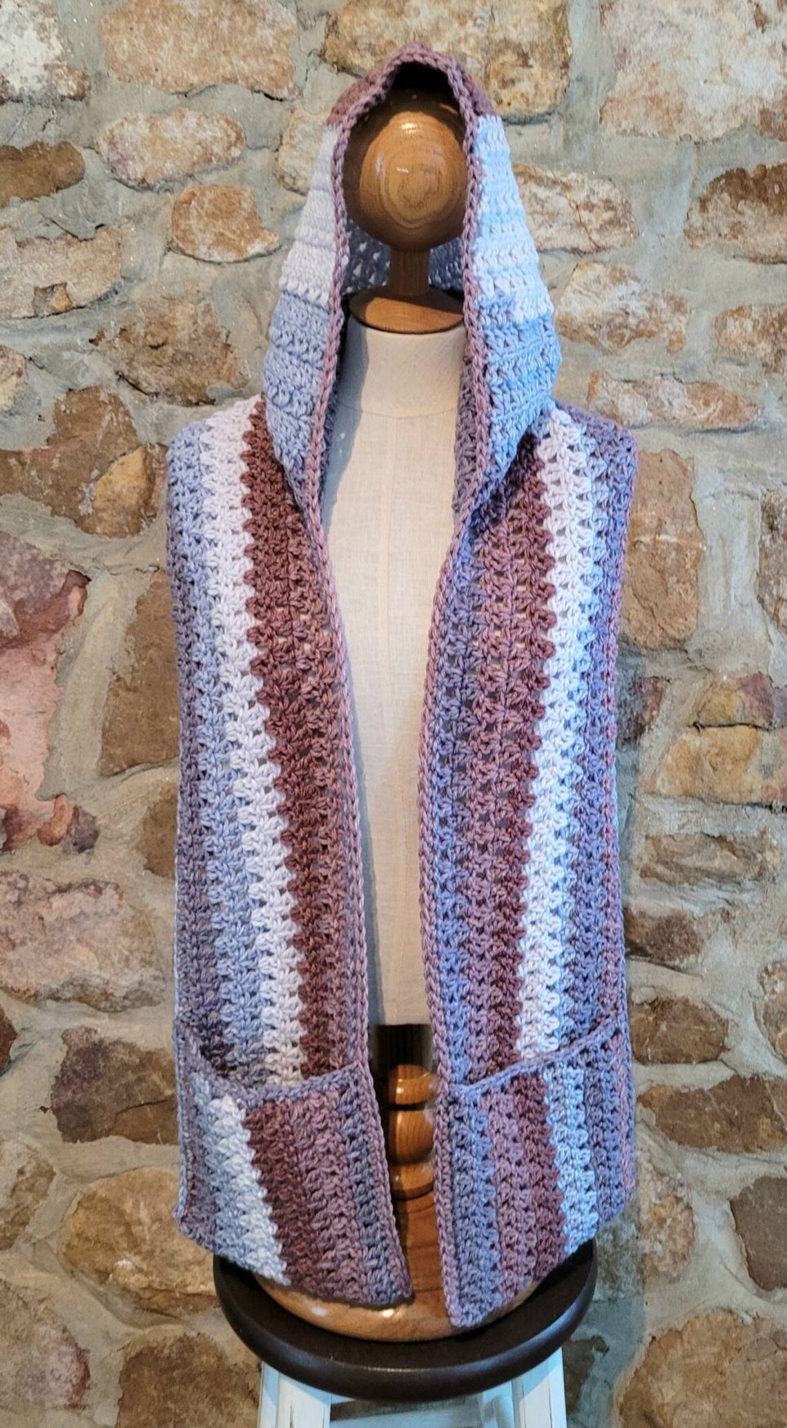 3 in 1 CROCHET PATTERN, 2x2 Hooded Scarf, Easy Gift, Button Cowl Pocket ...