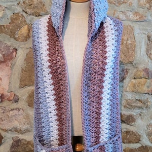 3 in 1 CROCHET PATTERN, 2x2 Hooded Scarf, Easy Gift, Button Cowl Pocket ...