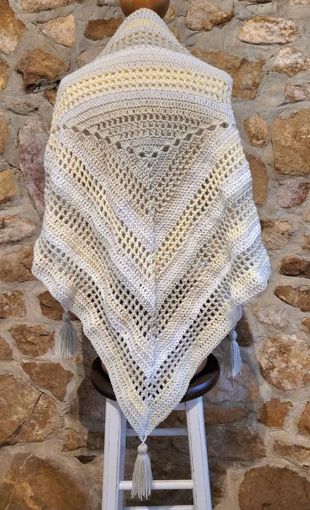 CROCHET PATTERN Mesh Center Triangle Shawl Crochet Wrap One - Etsy