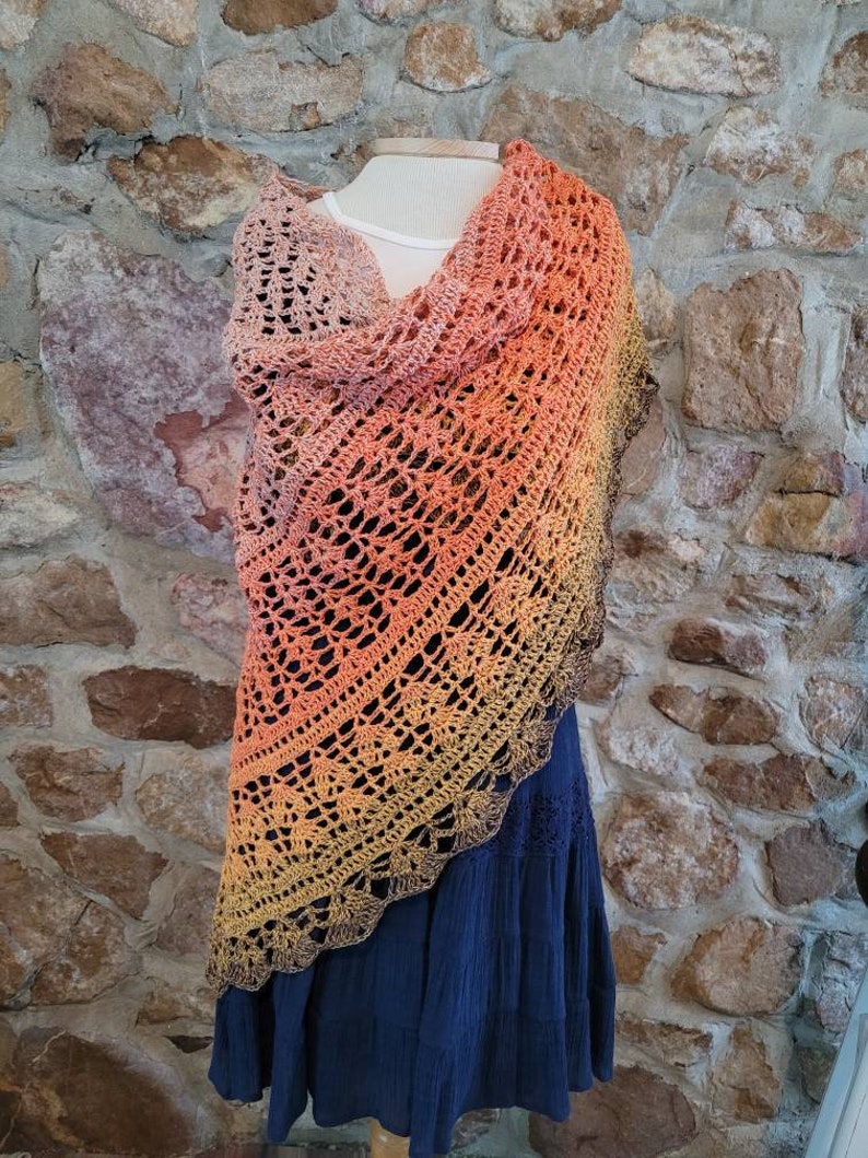 CROCHET PATTERN Study of Leaves Shawl Multi Section Autumn - Etsy