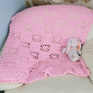 CROCHET PATTERN, Checkered Hearts, Baby Blanket Lapghan, Scarf Shawl ...