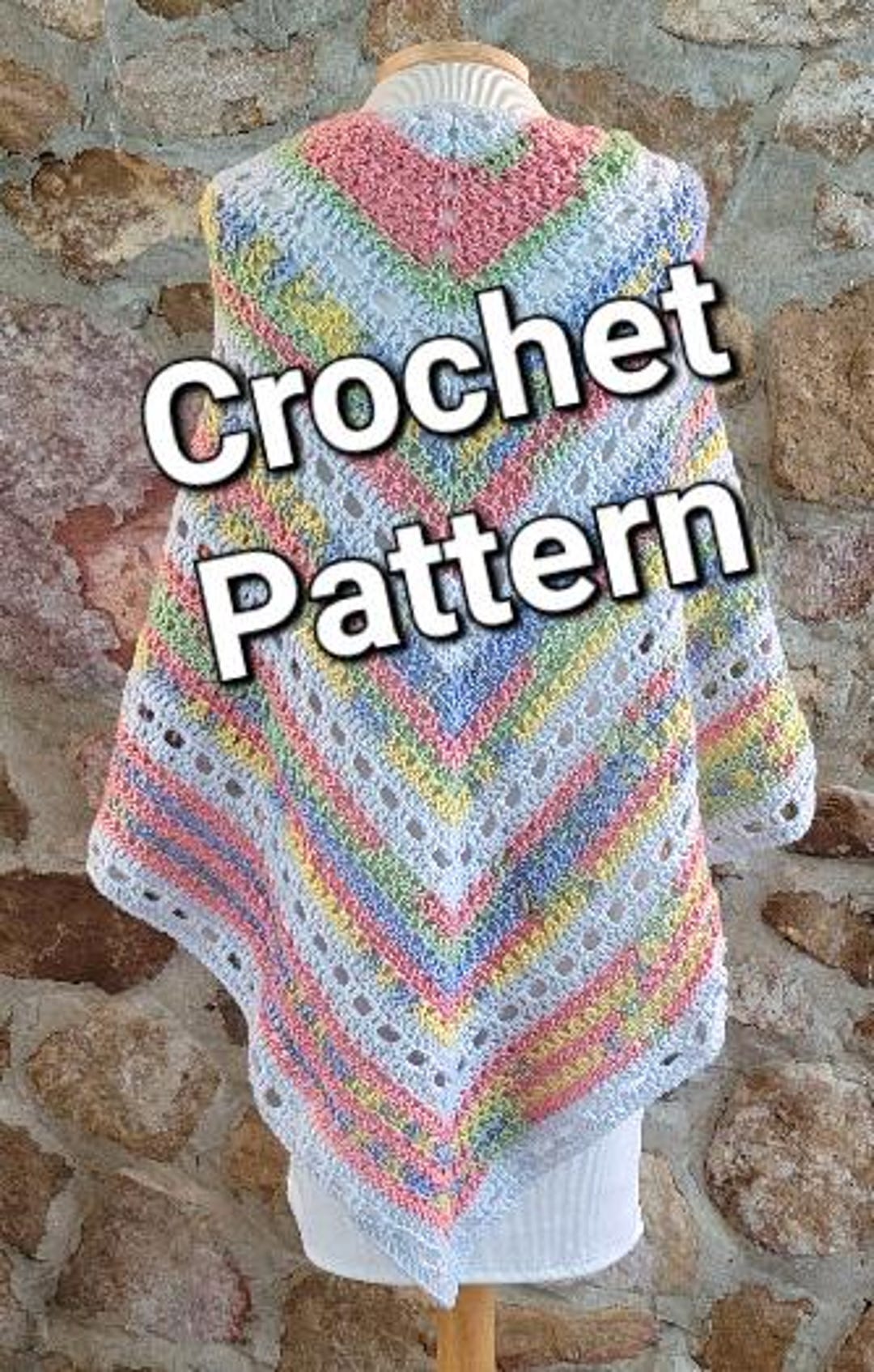 CROCHET PATTERN, Tracks and Fields Shawl, Handmade Accessory, Top Down ...