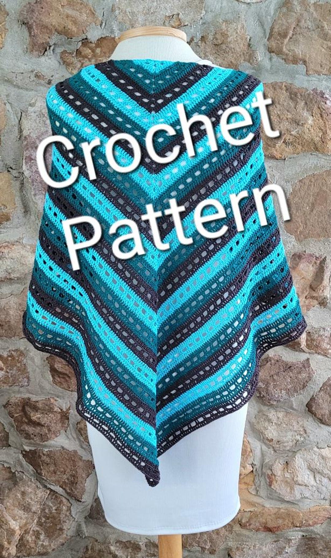 CROCHET PATTERN, Making Tracks Shawl, Handmade Accessory, Top Down ...