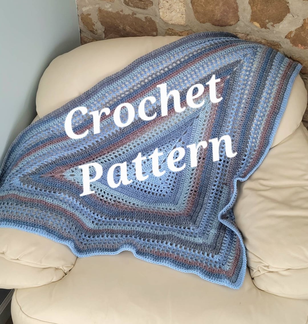 CROCHET PATTERN, Mesh Center Triangle Shawl, Crochet Wrap, One Cake ...