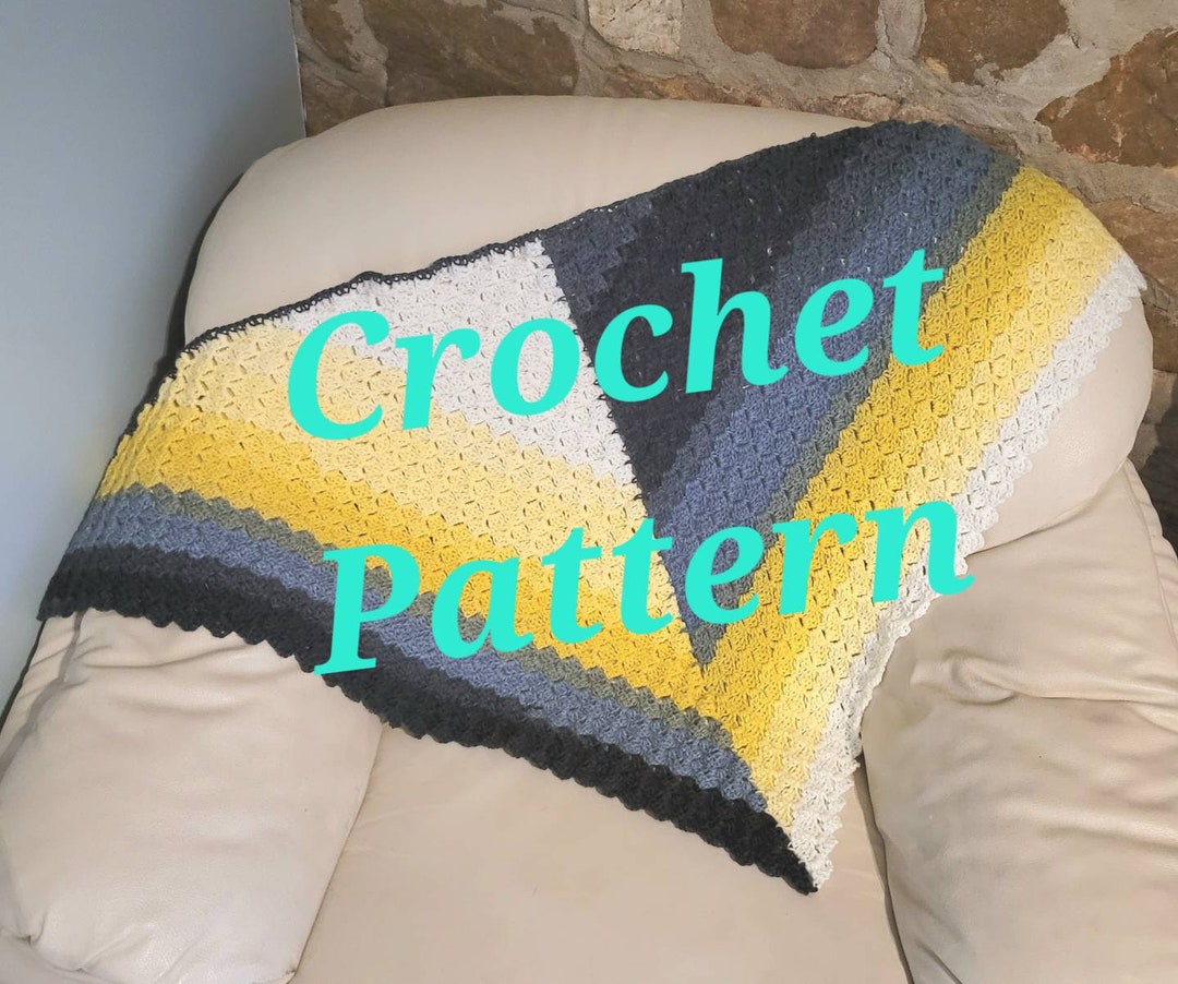 CROCHET PATTERN, Side by Side C2C Shawl, Unique Triangle Wrap, Easy ...