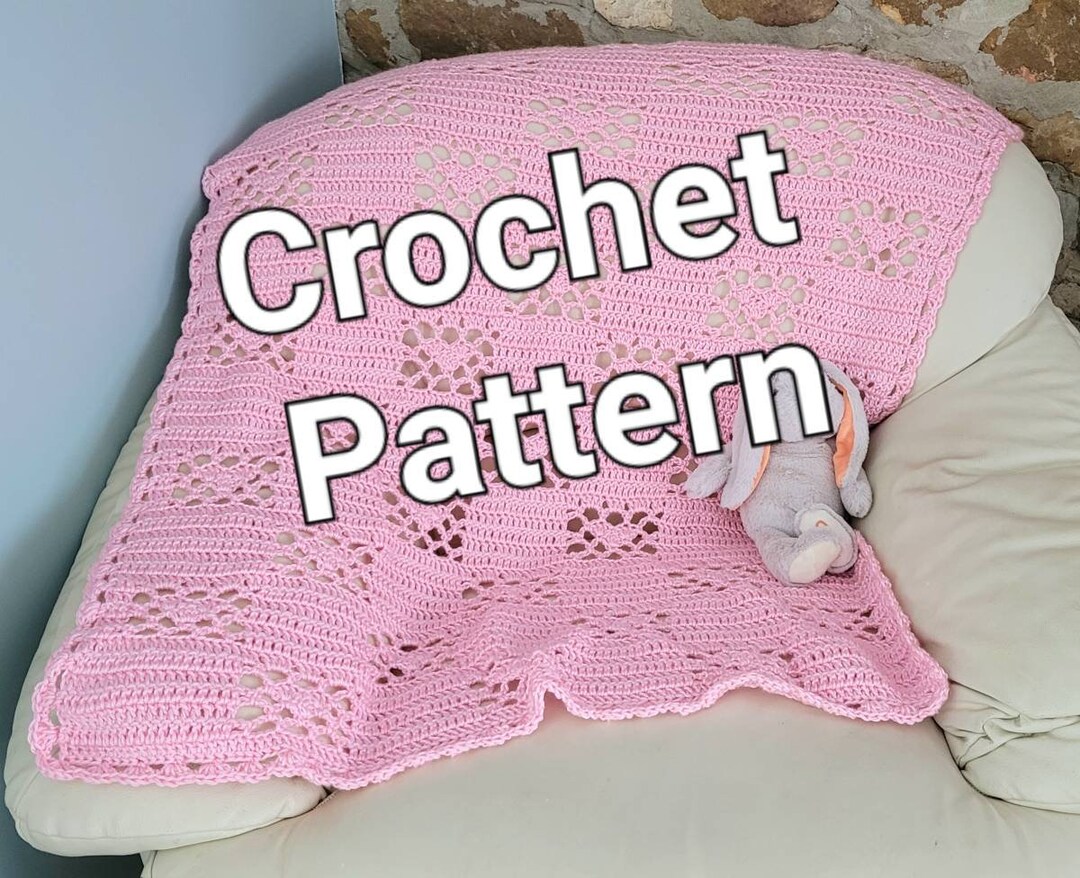 CROCHET PATTERN, Checkered Hearts, Baby Blanket Lapghan, Scarf Shawl ...