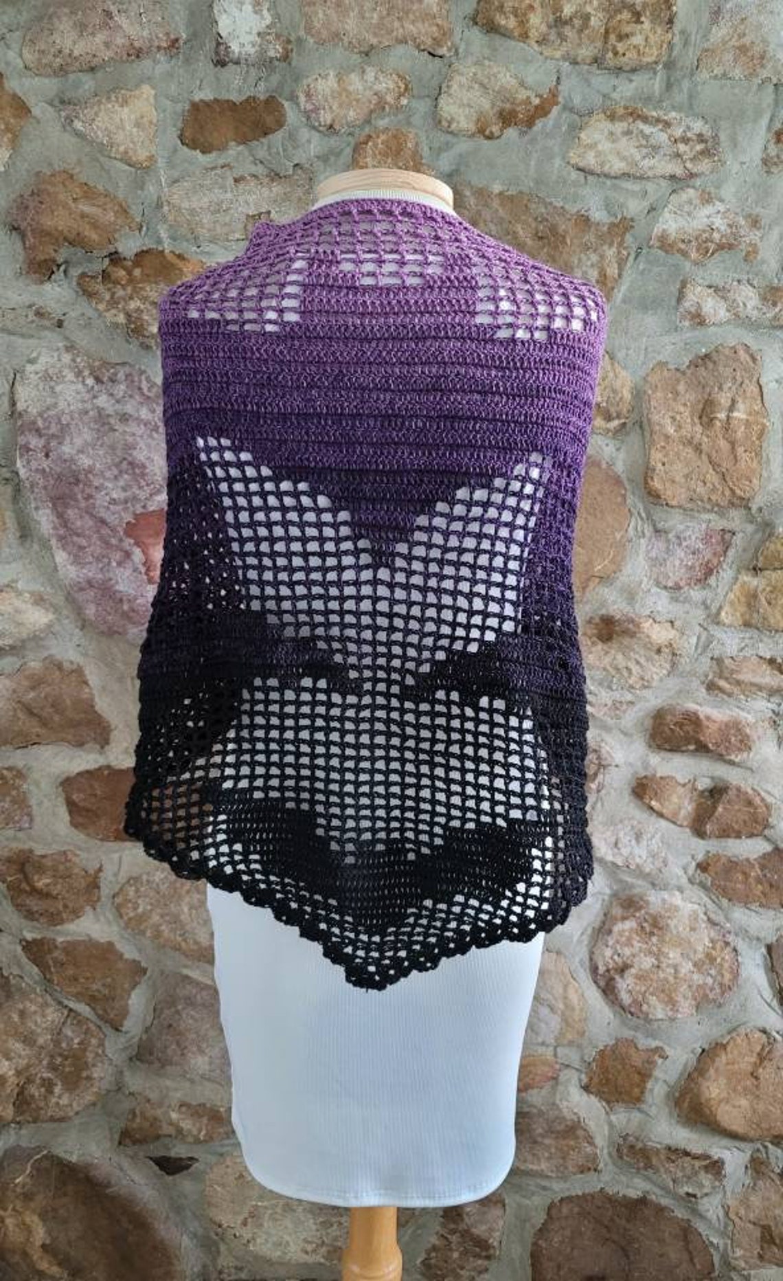 CROCHET PATTERN, Cloud of Bats Shawl, Halloween Accessory, Filet Bat ...