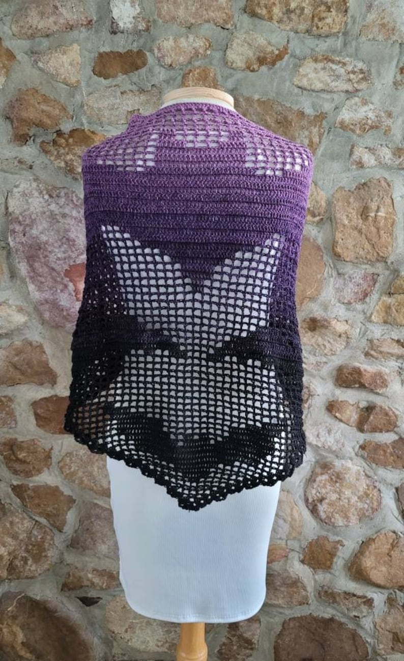 CROCHET PATTERN, Cloud of Bats Shawl, Halloween Accessory, Filet Bat ...
