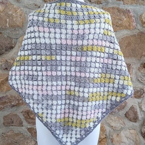 CROCHET PATTERN, Glass Tiles Shawl, Variegated 2 Color Wrap, Easy Quick ...