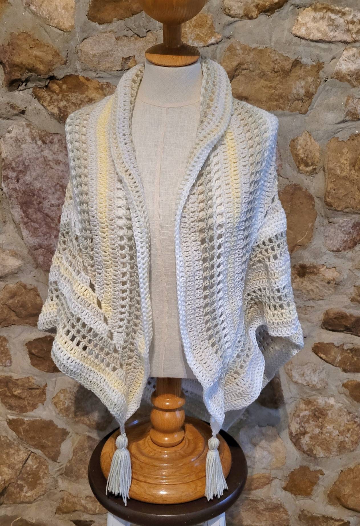 CROCHET PATTERN, Mesh Center Triangle Shawl, Crochet Wrap, One Cake ...
