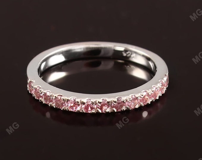 Danity Morganite Wedding Band,pink Morganite Stone, Unique Engagement ...